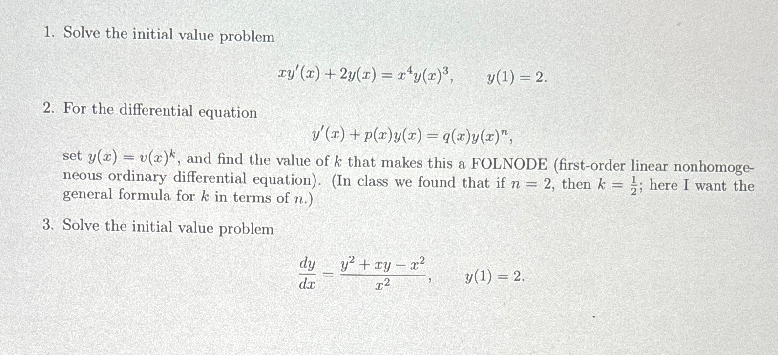 Solved Solve the initial value | Chegg.com