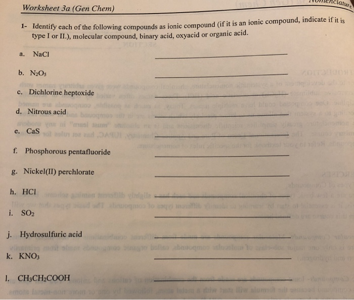Solved lature Worksheet 3a (Gen Chem) 1- Identify each of | Chegg.com