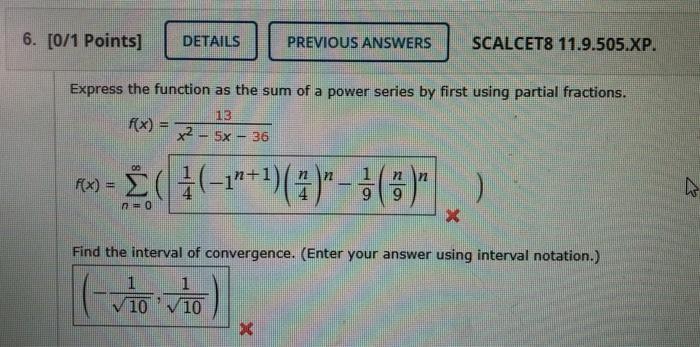 Solved 6. [0/1 Points] DETAILS PREVIOUS ANSWERS SCALCET8 | Chegg.com