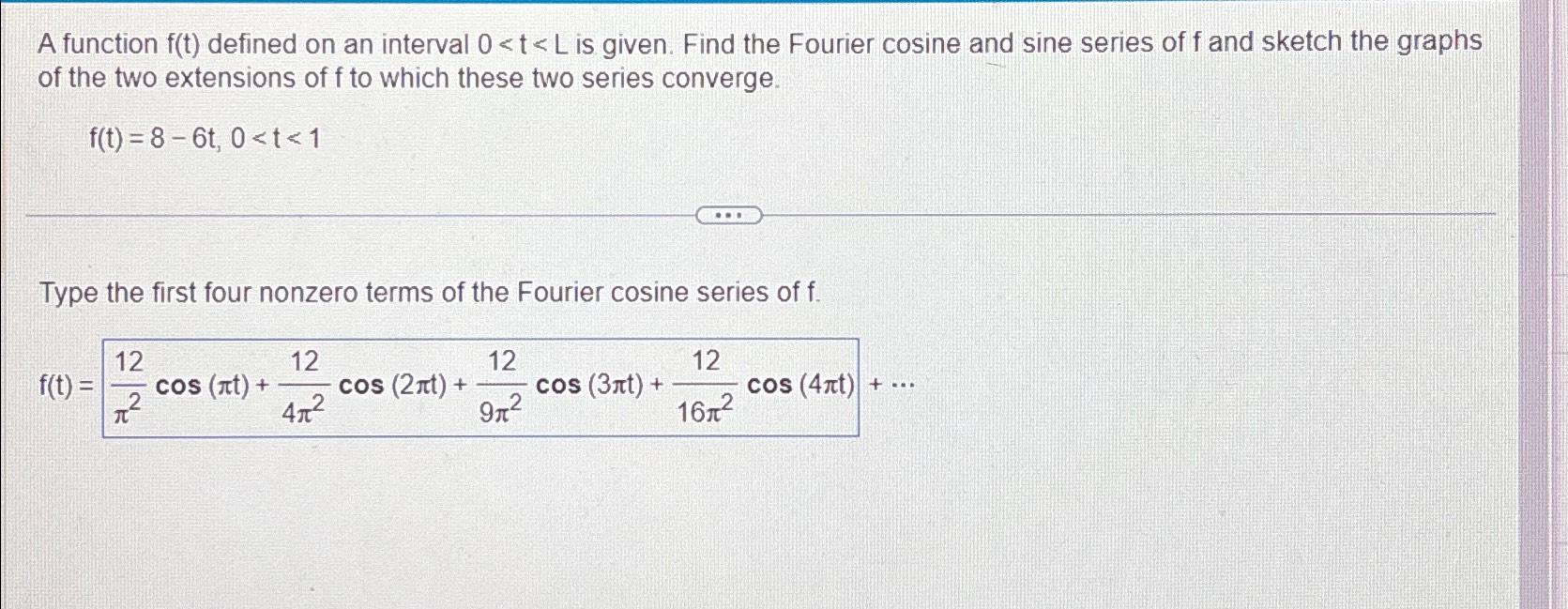 Solved A function f(t) ﻿defined on an interval | Chegg.com