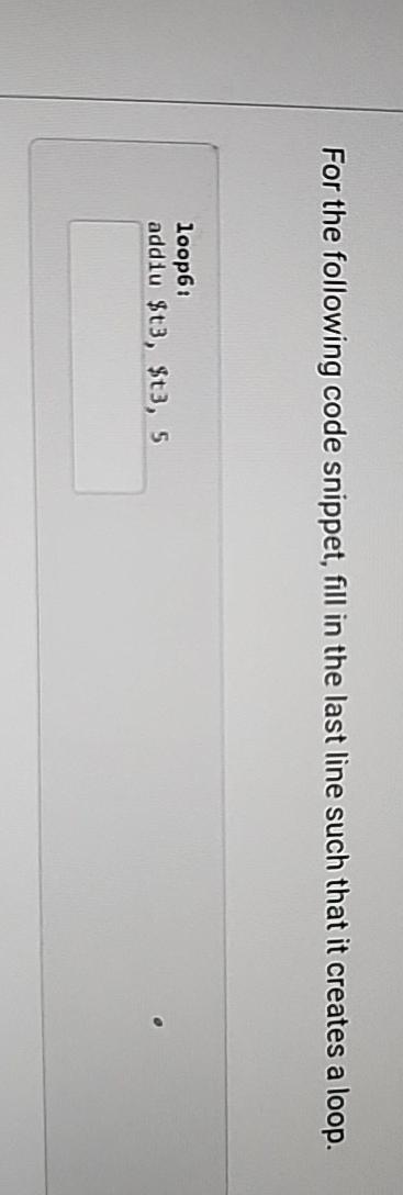 Solved For the following code snippet, fill in the last line | Chegg.com
