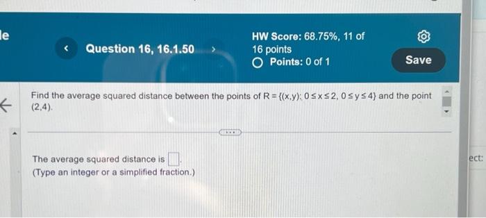 Solved Find the average squared distance between the points | Chegg.com