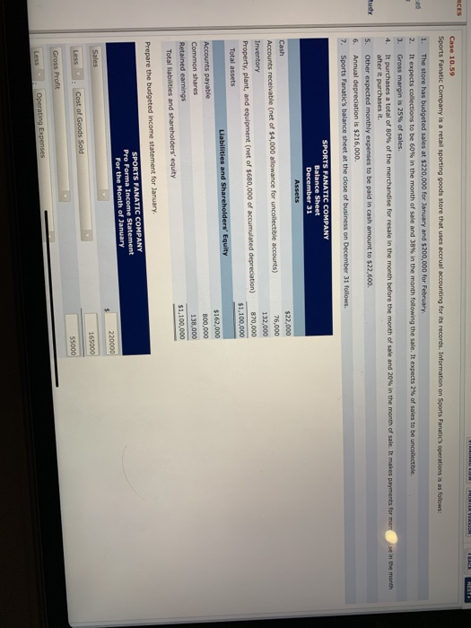 Solved Case 10.59 Sports Fanatic Company is a retail | Chegg.com