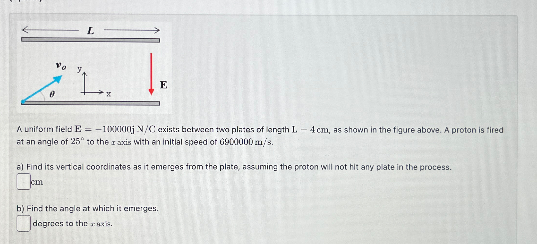 Solved A uniform field E=-100000jNC ﻿exists between two | Chegg.com