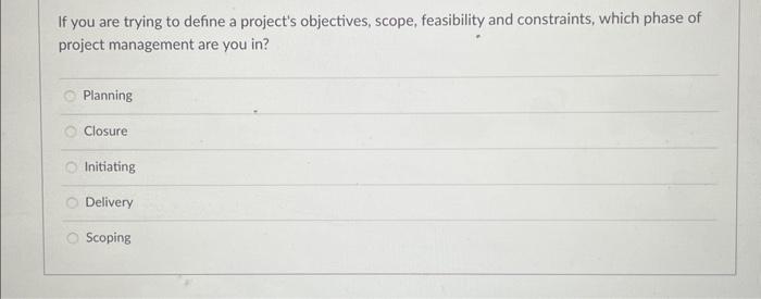 Solved If you are trying to define a project's objectives, | Chegg.com