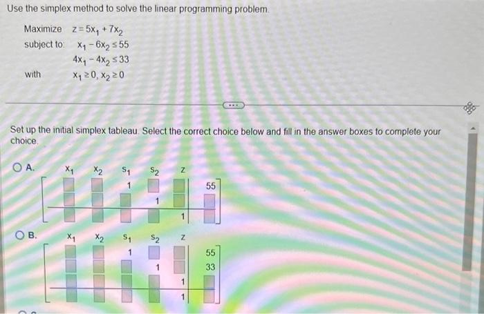 Solved Use the simplex method to solve the linear | Chegg.com