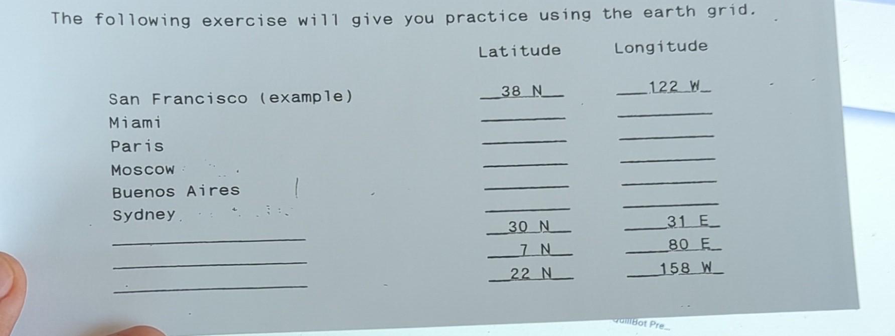 Solved The following exercise will give you practice using | Chegg.com
