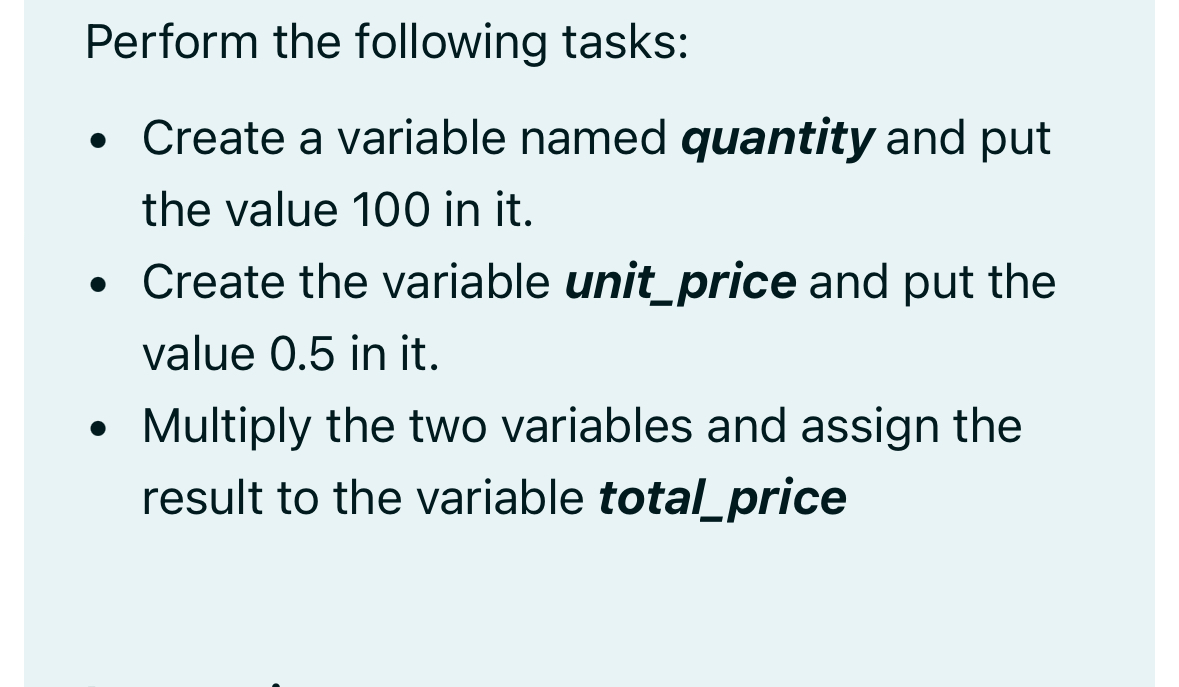 Perform the following tasks:Create a variable named | Chegg.com
