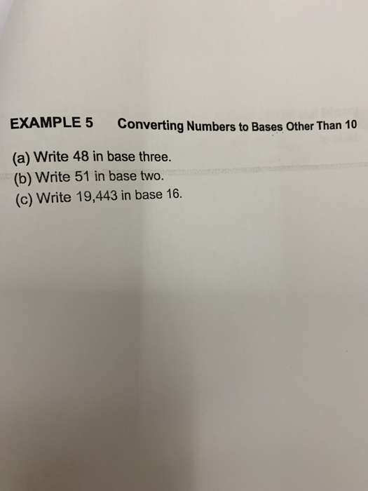 Solved EXAMPLE 5 Converting Numbers to Bases Other Than 10 | Chegg.com
