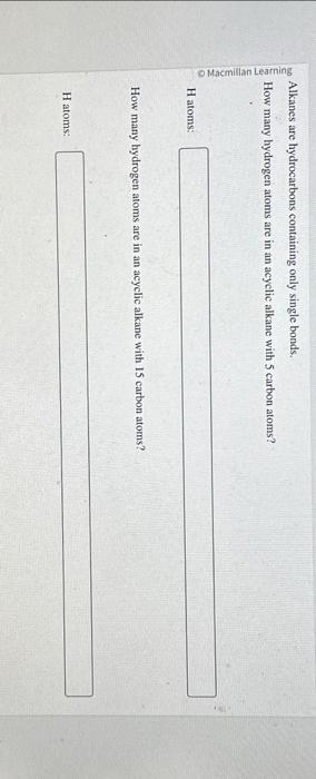 Solved Alkanes are hydrocarbons containing only single | Chegg.com