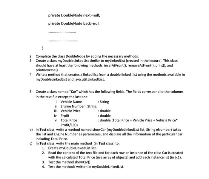 Solved 1. Given the following class public class DoubleNode | Chegg.com