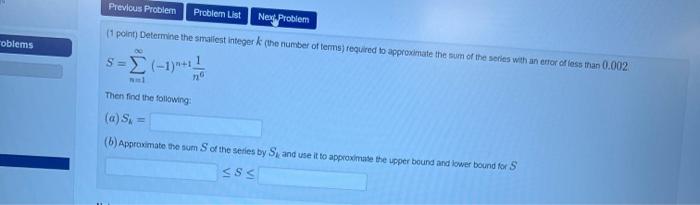 Solved roblems Previous Problem Problem List Next Problem (1 | Chegg.com Solved roblems Previous Problem Problem List Next Problem (1 | Chegg.com