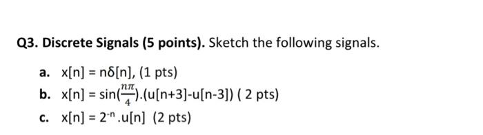 Solved Q3. Discrete Signals (5 points). Sketch the following | Chegg.com