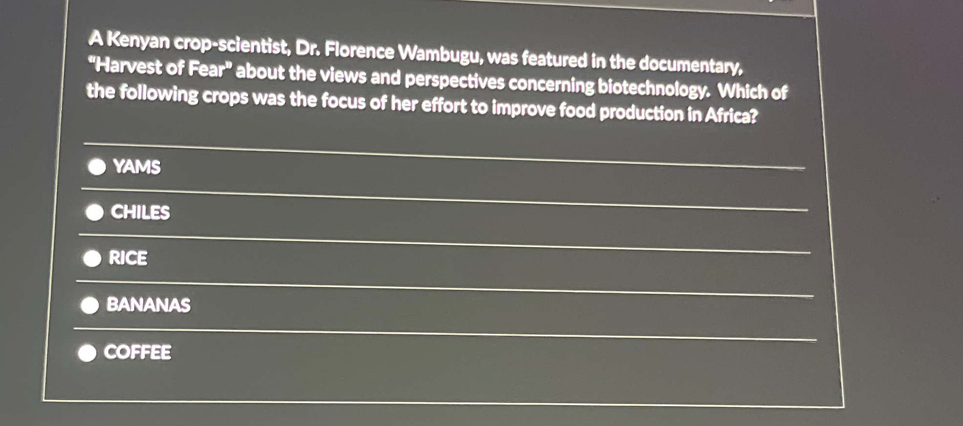 Solved A Kenyan crop-scientist, Dr. ﻿Florence Wambugu, was | Chegg.com