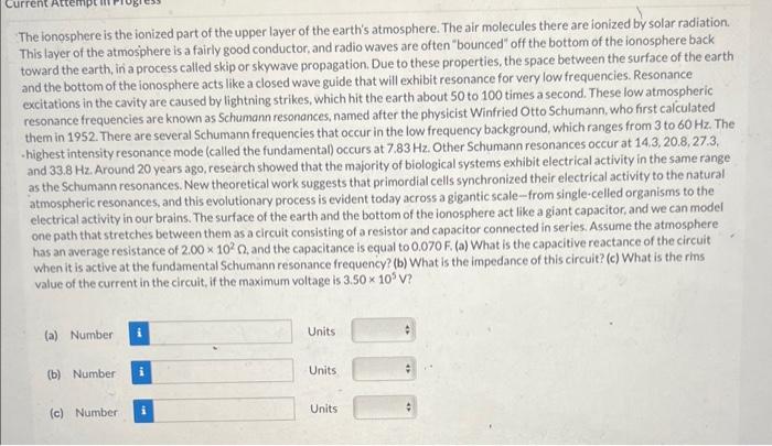 Solved The ionosphere is the ionized part of the upper layer | Chegg.com
