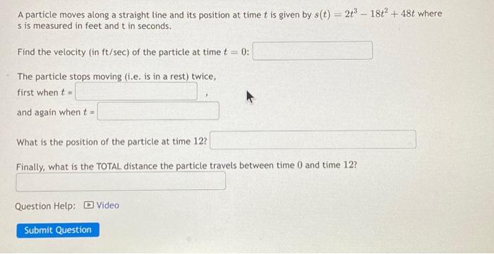 Solved A particle moves along a straight tine and its | Chegg.com