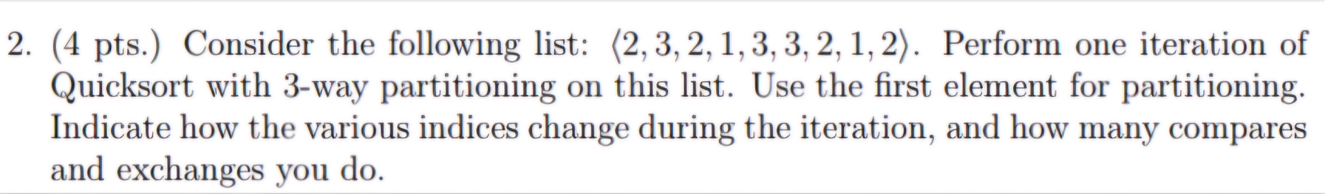 Solved (4 ﻿pts.) ﻿Consider the following list: | Chegg.com