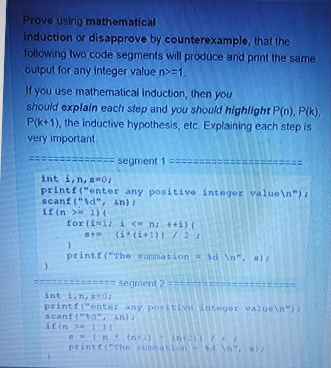 Solved Prove using mathematical Induction or disapprove by | Chegg.com