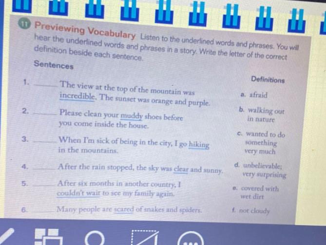 11) Previewing Vocabulary Listen to the underlined | Chegg.com