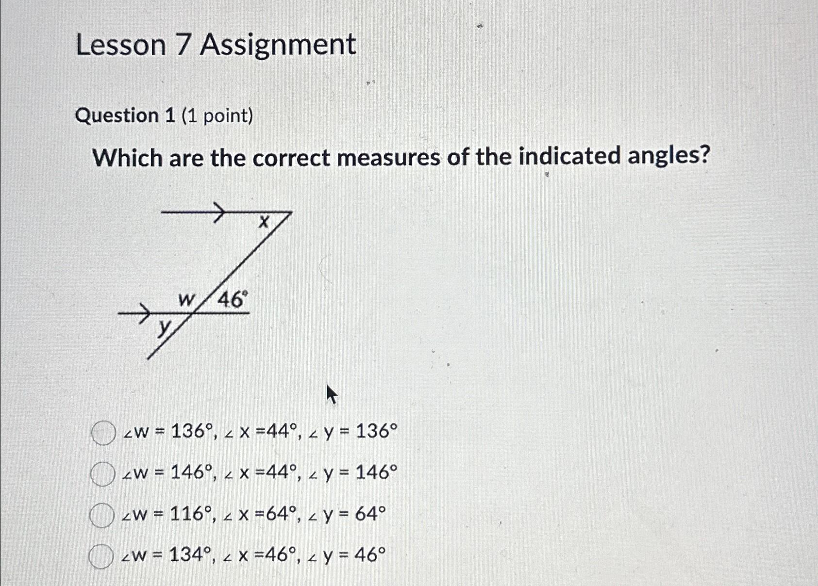 Solved Lesson 7 ﻿AssignmentQuestion 1 (1 ﻿point)Which are | Chegg.com