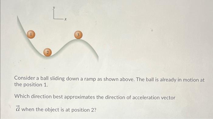 Solved L. Consider a ball sliding down a ramp as shown | Chegg.com