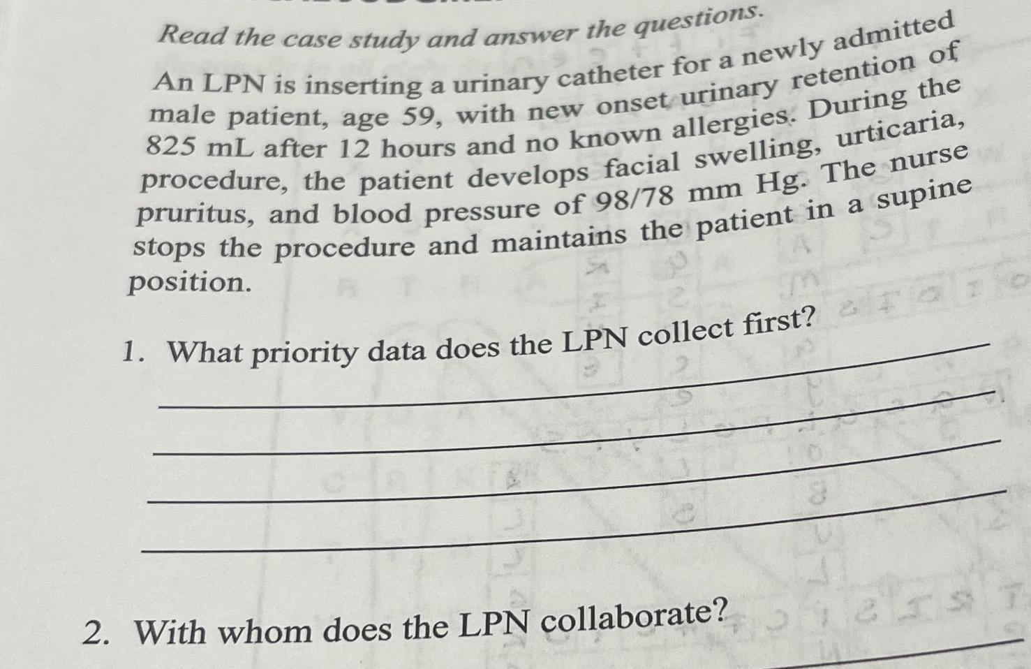 Solved Read the case study and answer the questions.An LPN | Chegg.com