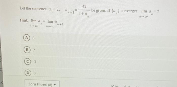 Solved Let the sequence a1=2,an+1=1+an42 be given. If {an} | Chegg.com