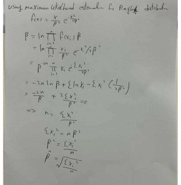 Solved i want fit code for this data in matlab , of rayleigh | Chegg.com