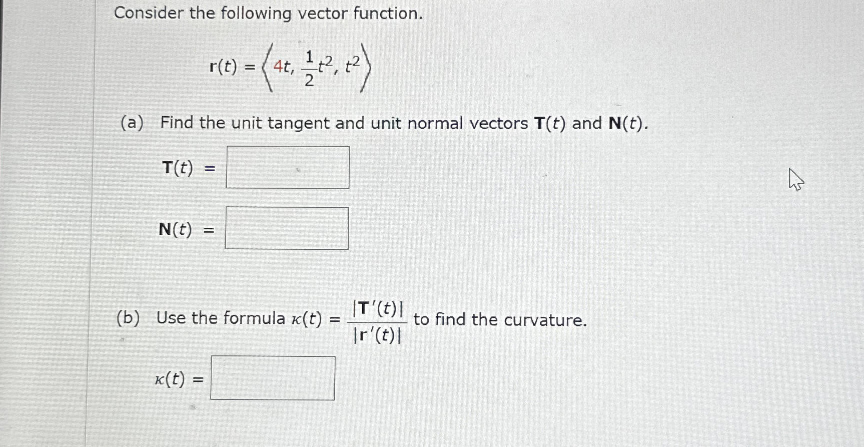 Solved Consider the following vector | Chegg.com