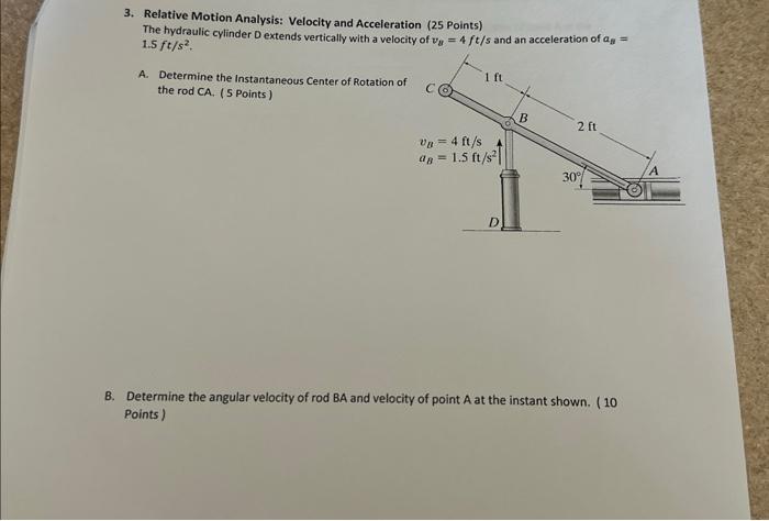 Solved 3 Relative Motion Analysis Velocity And