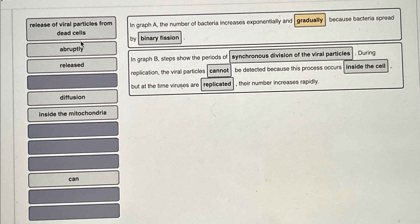 In Graph A ﻿the Number Of Bacteria Increases 