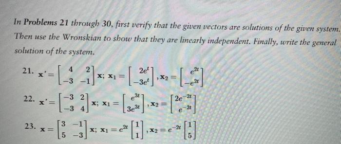 Solved In Problems 21 through 30, first verify that the | Chegg.com