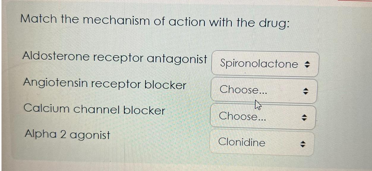 Solved Match the mechanism of action with the | Chegg.com