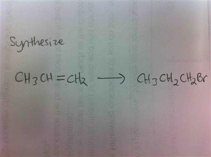 Solved Synthesize CH3CH = CH2 rightarrow CH3CH2CH2Br | Chegg.com