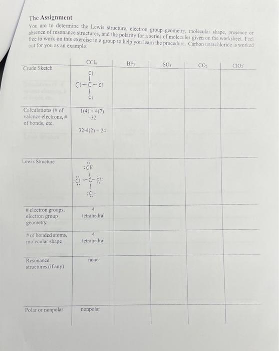 Solved The Assignment You are to determine the Lewis | Chegg.com