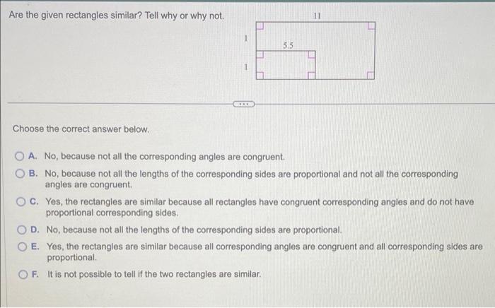 Solved Are the given rectangles similar? Tell why or why | Chegg.com
