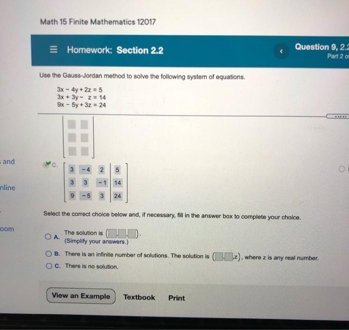 Solved Math 15 Finite Mathematics 12017 Homework: Section | Chegg.com