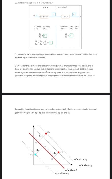 Solved Q6. Given a perceptron with two input features, a | Chegg.com