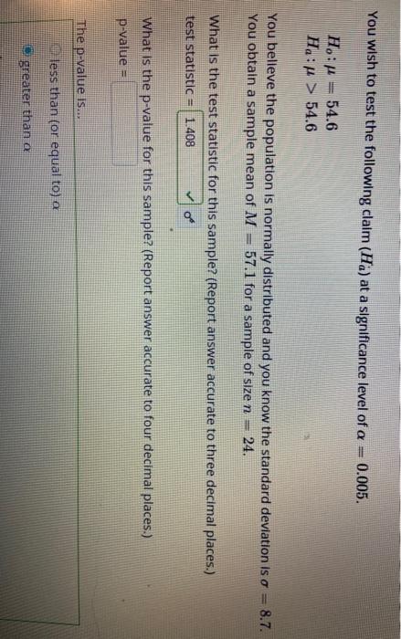 Solved What is the P-value for this sample? ( Report answer | Chegg.com