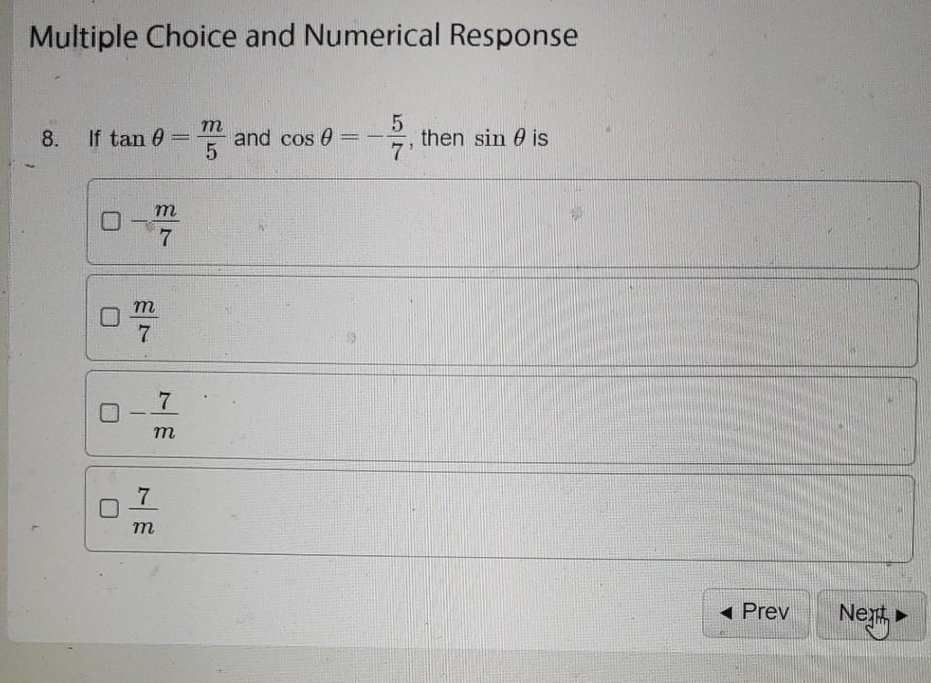 Solved Multiple Choice and Numerical Response 4. The point | Chegg.com