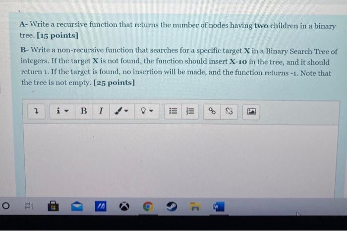 Solved A-Write a recursive function that returns the number | Chegg.com