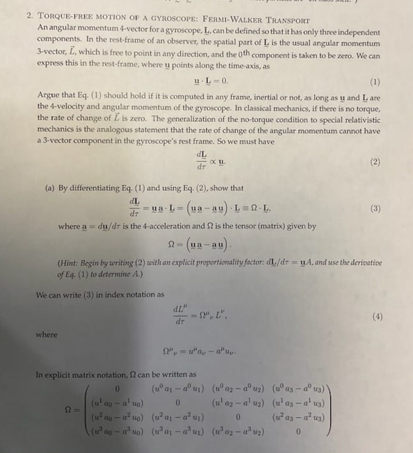 Solved TORque-FREE MOTION OF A GYROSCOPE: FERM-WALKER | Chegg.com