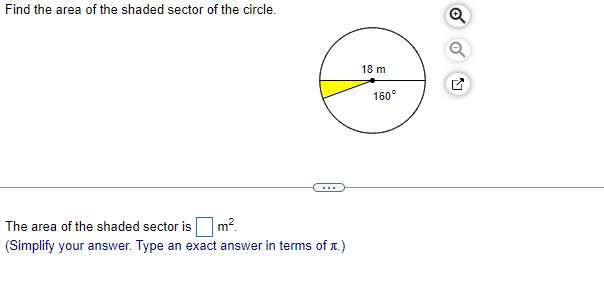 Solved Find the area of the shaded sector of the circle.The | Chegg.com