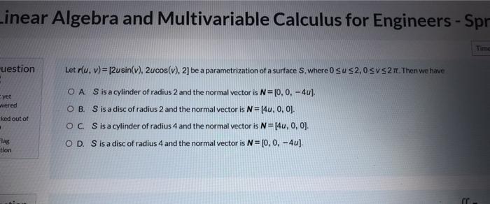 Solved Linear Algebra and Multivariable Calculus for | Chegg.com