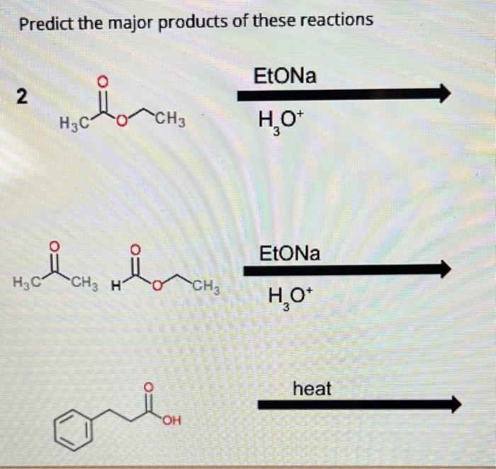 Solved Predict the major products of these reactions 2 H3O+ | Chegg.com