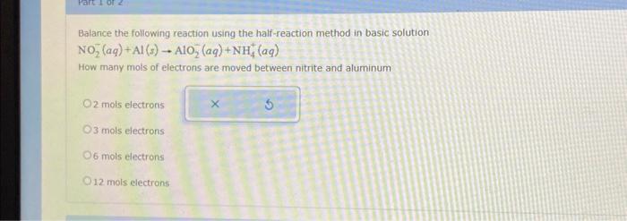 Solved Balance the following reaction using the | Chegg.com