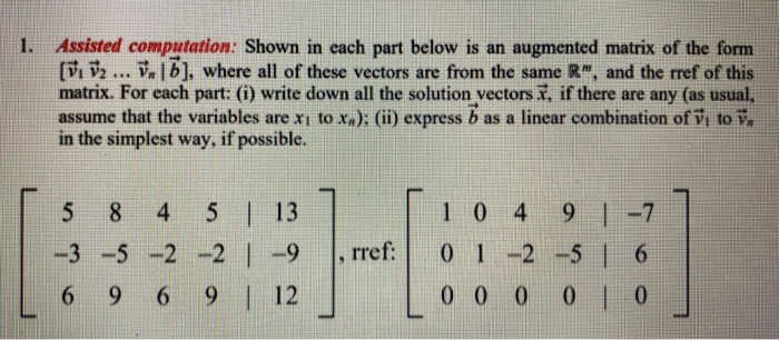 Solved 1. Assisted computation: Shown in each part below is | Chegg.com
