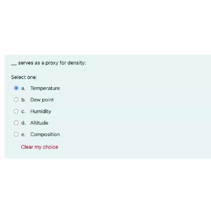 Solved ?? serves as a proxy for density:Select one:a. | Chegg.com
