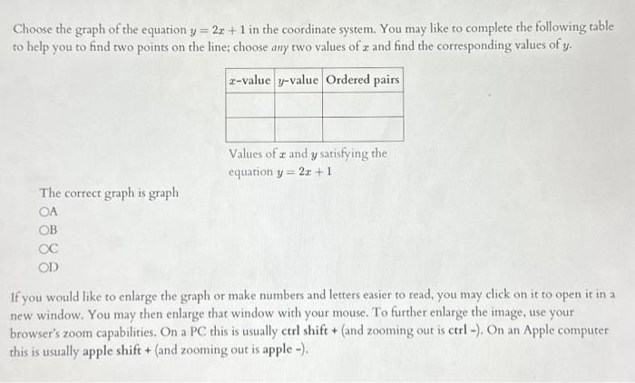 Solved Choose the graph of the equation y=2x+1 in the | Chegg.com