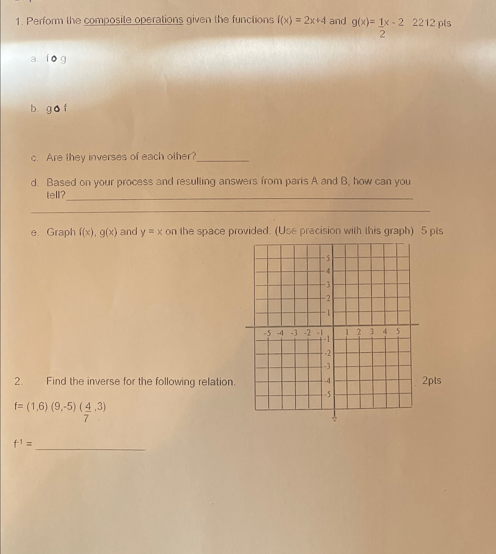 Solved Perform the composite operations given the functions | Chegg.com